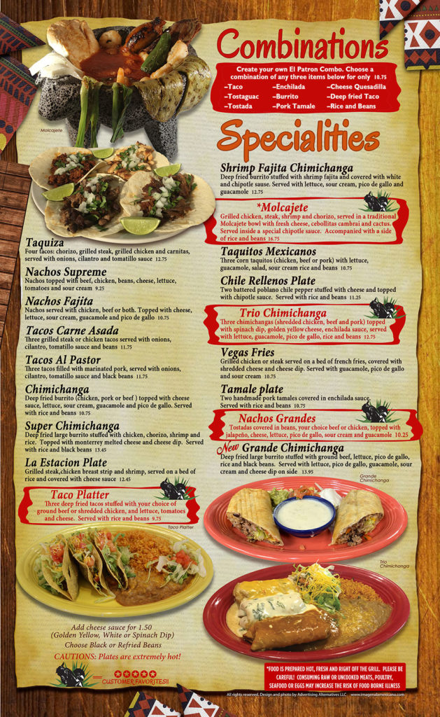 To Go Menu – El Patron de Soto